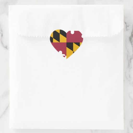 Maryland Flag Heart Sticker | Zazzle