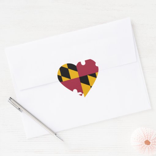 Maryland Flag Heart Sticker | Zazzle