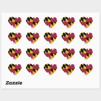 Maryland Flag Heart Sticker | Zazzle