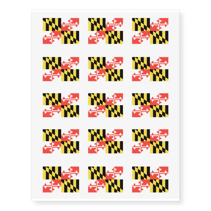 MARYLAND Flag Pattern -.png Temporary Tattoos | Zazzle