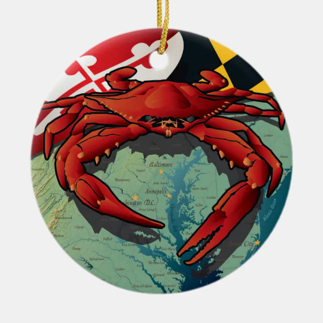 Maryland Red Crab by Joe Barsin Ceramic Ornament | Zazzle