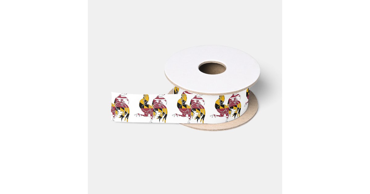 Maryland Rooster Satin Ribbon | Zazzle