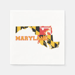 Maryland Shaped Marylander Old Line State Flag Napkins | Zazzle