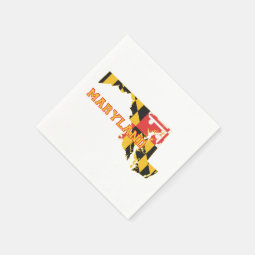 Maryland Shaped Marylander Old Line State Flag Napkins | Zazzle
