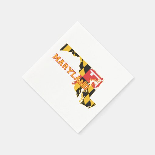 Maryland Shaped Marylander Old Line State Flag Napkins | Zazzle