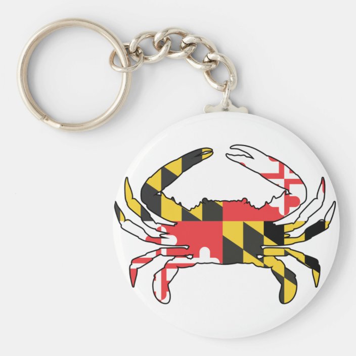 Maryland state falg crab key chain | Zazzle.com