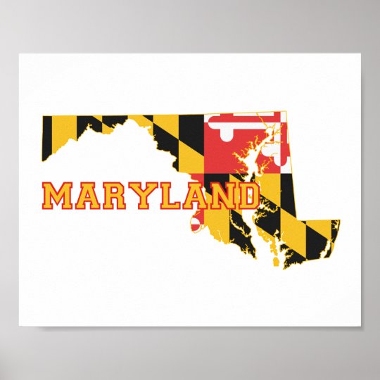 Maryland state Flag and Map Poster | Zazzle.com