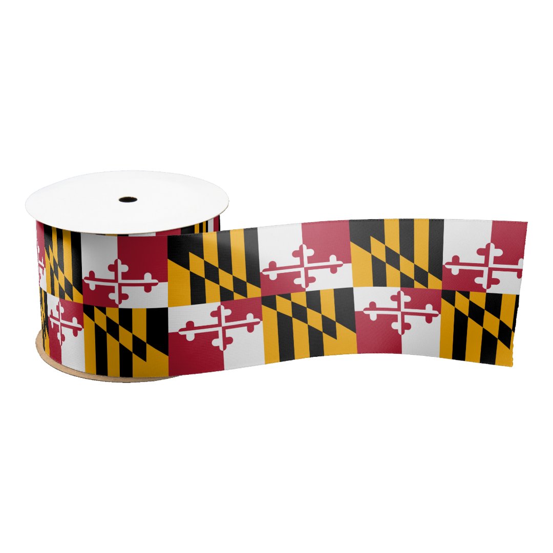 Maryland State Flag Festive Design Satin Ribbon | Zazzle