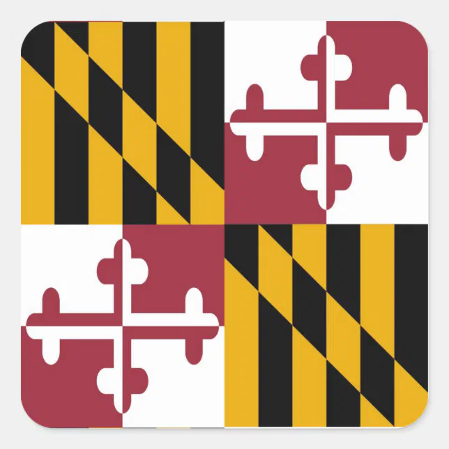 Maryland State Flag Square Sticker | Zazzle