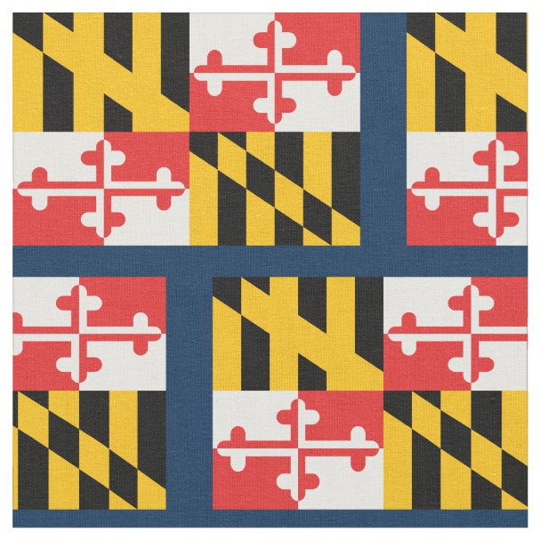 Maryland Flag Blue Crab Pattern Fabric | Zazzle