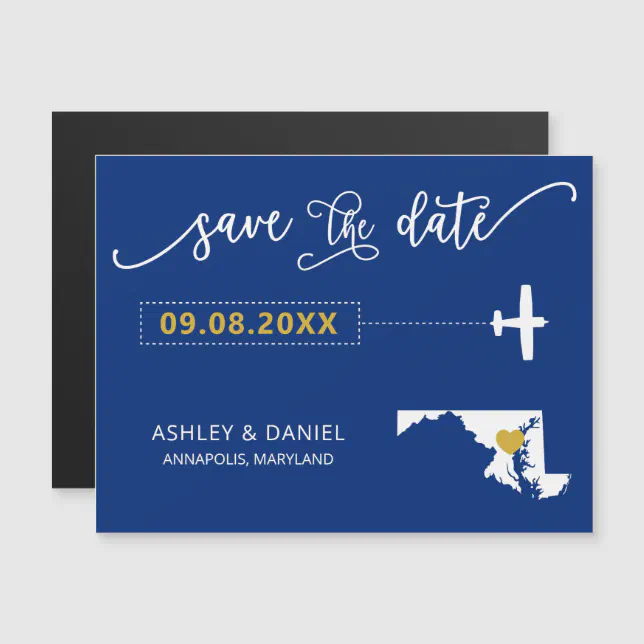 Maryland Wedding Save the Date Card, Map Magnetic Invitation | Zazzle