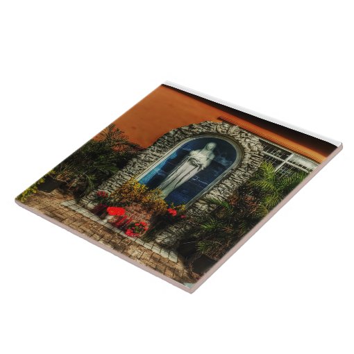 Mary's Sanctuary Grotto Tile | Zazzle