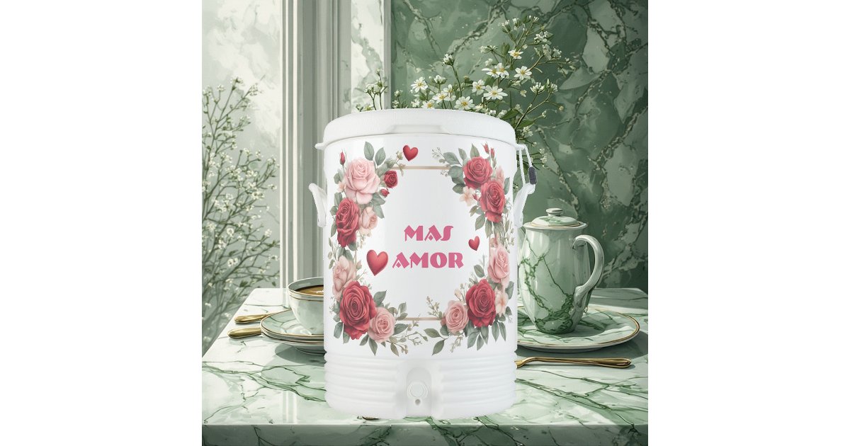 Mas Amor Por Favor More Love Please Picnic Romance Beverage Cooler | Zazzle