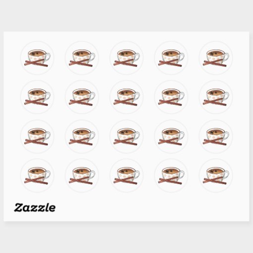 Masala Chai Teacup Indian Spiced Black Tea Cuppa Classic Round Sticker ...