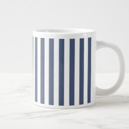 Masculine Blue Striped Personalized Monogrammed Large Coffee Mug | Zazzle