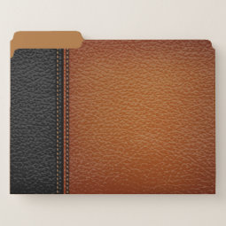 Masculine Brown Leather Look File Folder | Zazzle