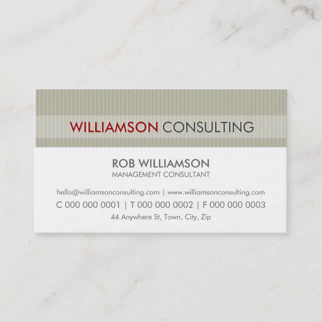 MASCULINE BUSINESS CARD :: minimal pinstripe 16 | Zazzle