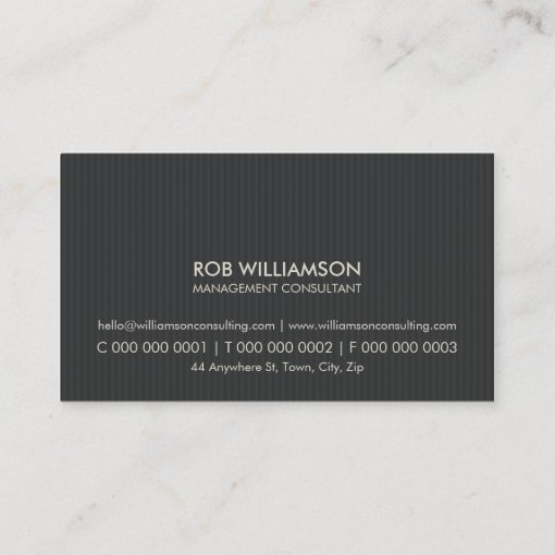 MASCULINE BUSINESS CARD :: simple pinstripe 9 | Zazzle