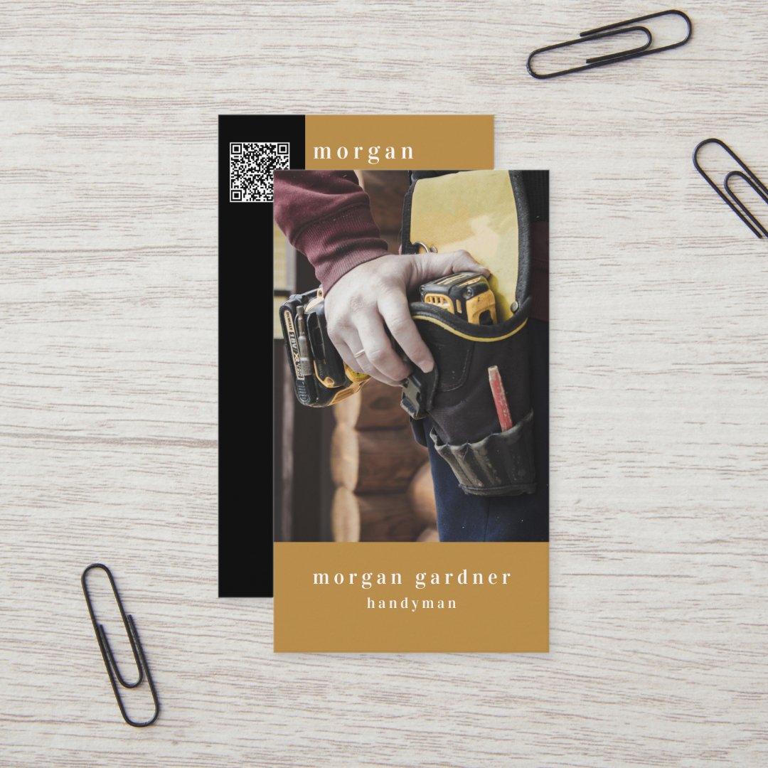 Masculine Contractor Tools Handyman Business Card | Zazzle