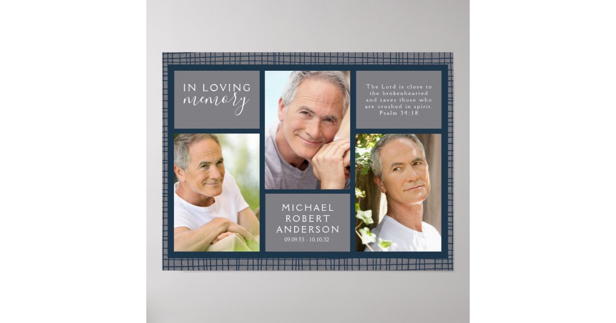 Masculine Funeral Welcome Sign in Loving Memory | Zazzle