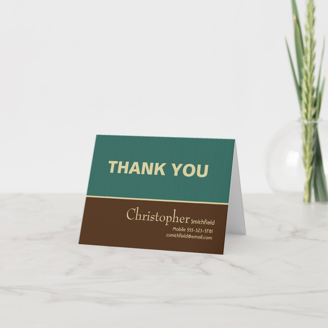 Masculine Job Interview Thank You Card | Zazzle