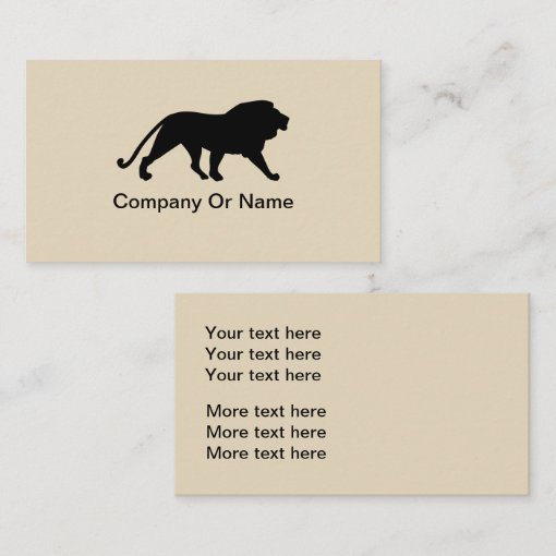 Masculine Lion Design Business Card | Zazzle