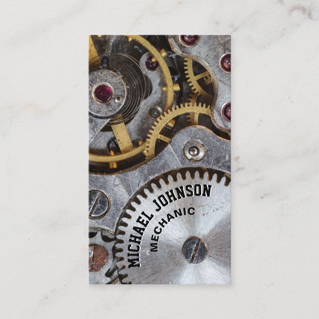 Masculine Metal Auto Repair Mechanic Automotive Business Card | Zazzle