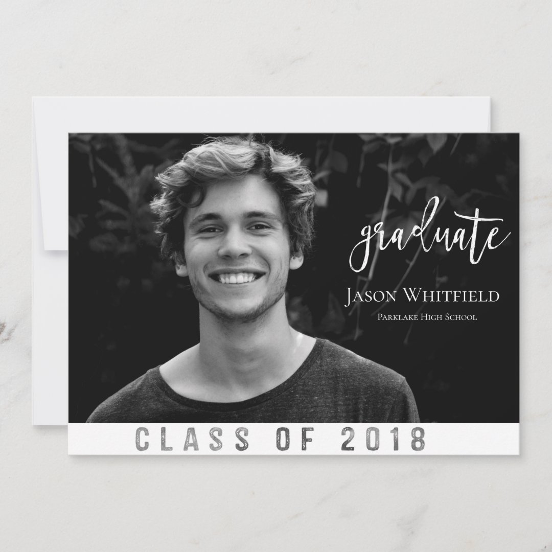 Masculine Photo Graduation Announcement | Zazzle