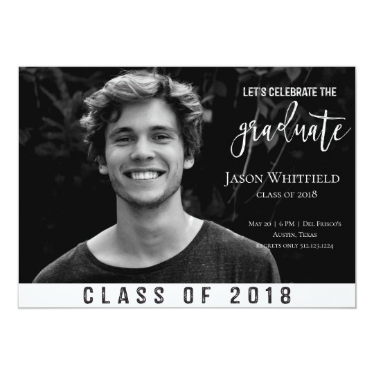 Masculine Photo Graduation Party Invitation | Zazzle.com