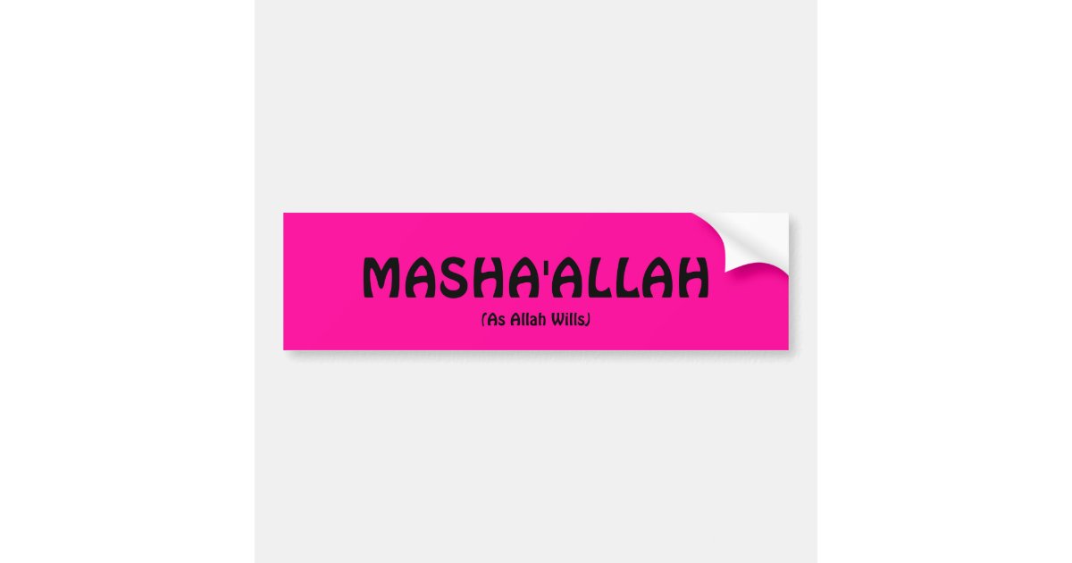 MASHA'ALLAH Bumper Sticker | Zazzle