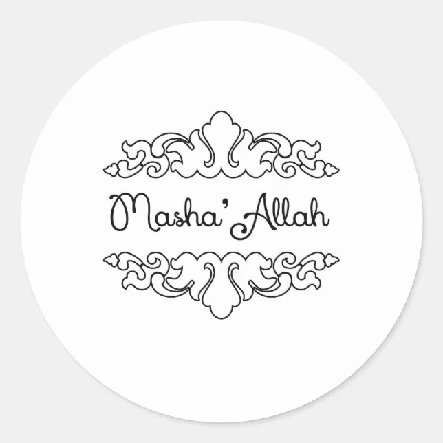 Masha'allah Classic Round Sticker | Zazzle