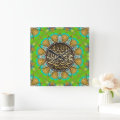 Mashallah Eastern Glamour Arabic Calligraphy Square Wall Clock | Zazzle