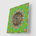 Mashallah Eastern Glamour Arabic Calligraphy Square Wall Clock | Zazzle