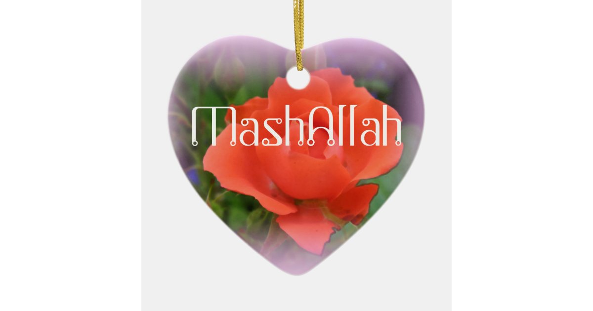 Mashallah islamic red rose ornament | Zazzle