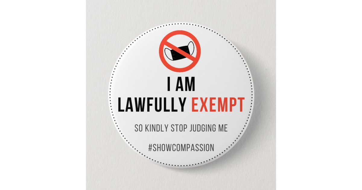 Mask exemption badge button | Zazzle