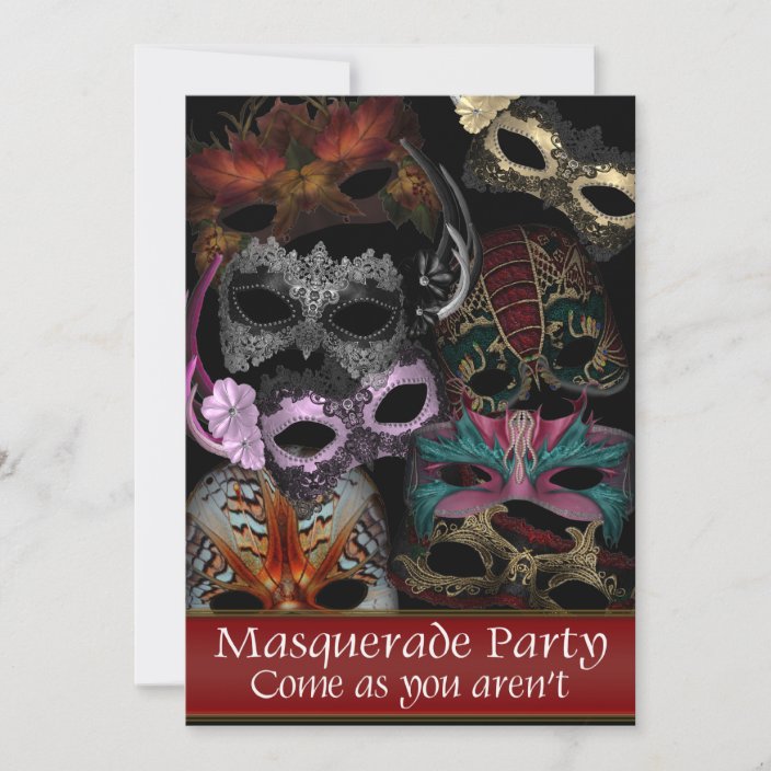Mask Masquerade Party Invitations | Zazzle.com