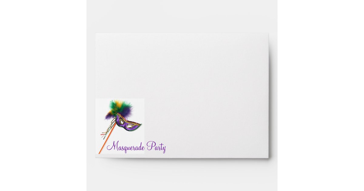 Mask White Masquerade Party Envelope | Zazzle