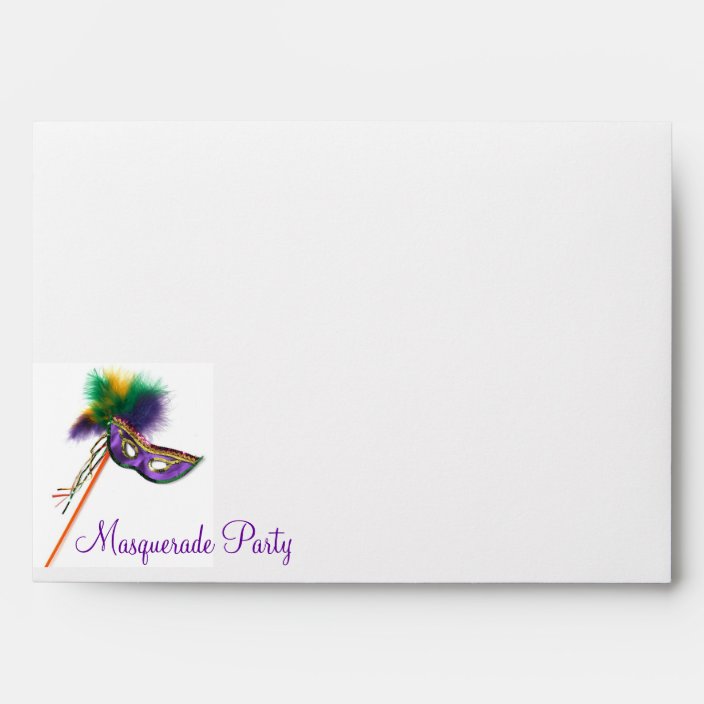 Mask White Masquerade Party Envelope | Zazzle.com