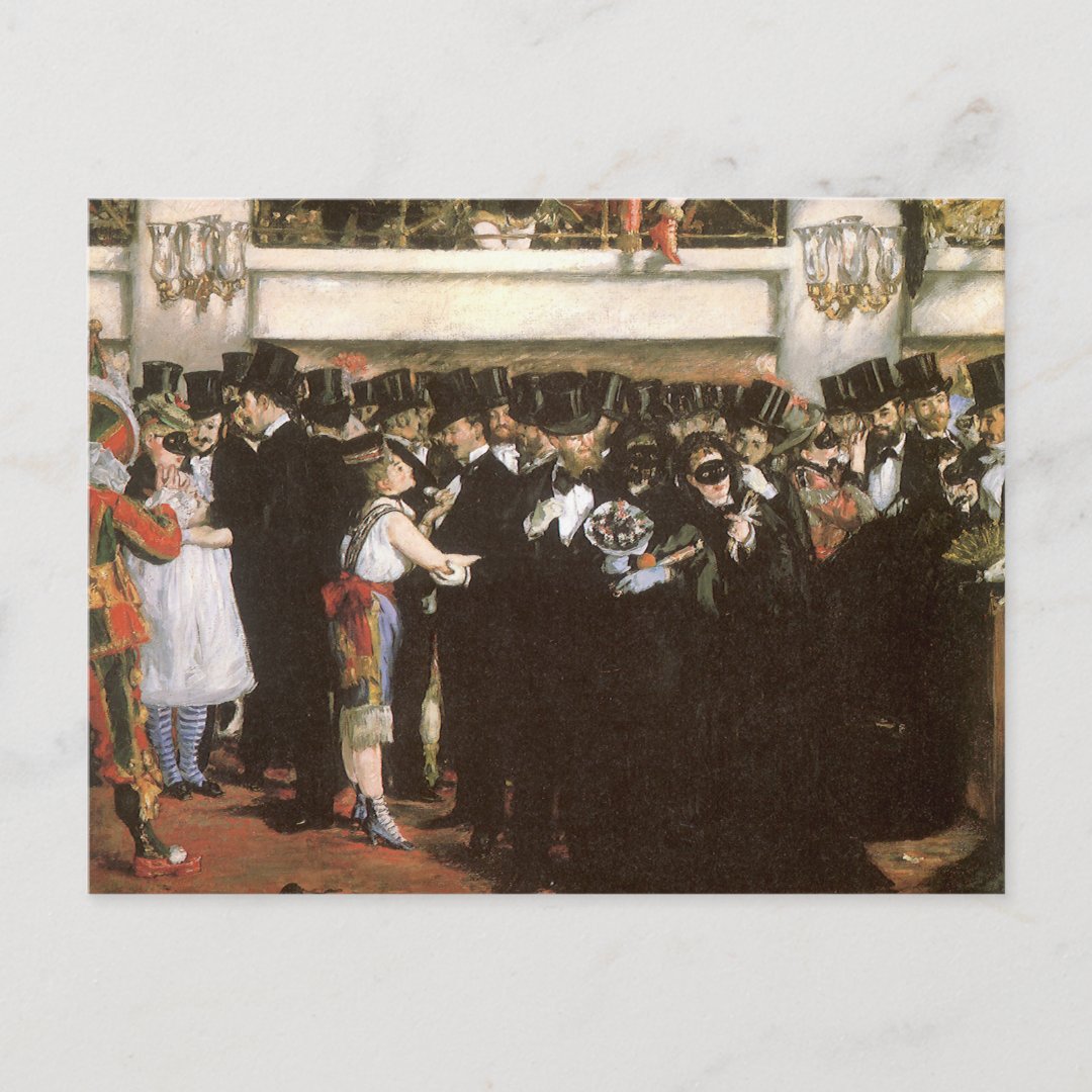 Masked Ball at the Opera by Edouard Manet Postcard | Zazzle