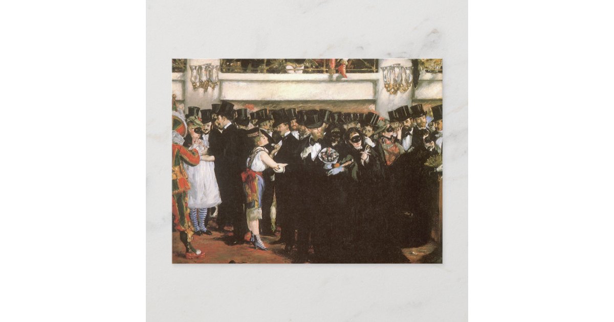 Masked Ball at the Opera by Edouard Manet Postcard | Zazzle