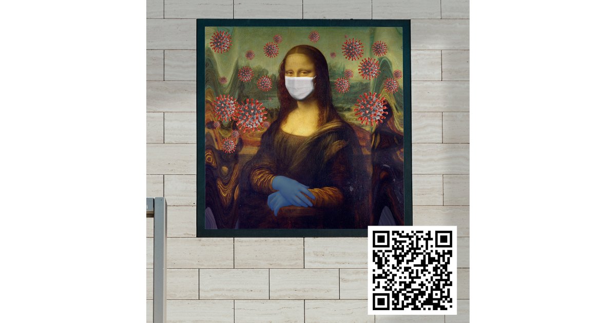 Masked Mona Lisa Playing Safe Around Coronavirus Poster | Zazzle