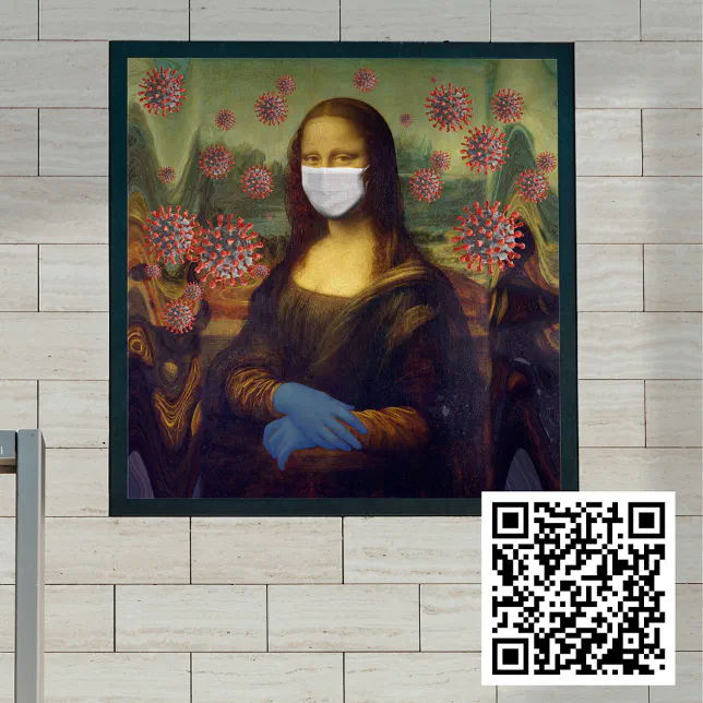 Masked Mona Lisa Playing Safe Around Coronavirus Poster | Zazzle