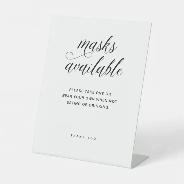 Masks Available | Elegant Typography Wedding Pedestal Sign | Zazzle