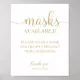 Masks Available Simple Calligraphy Wedding Sign | Zazzle