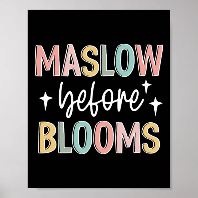 Maslow Before Bloom Autism Awareness Special Educa Poster | Zazzle