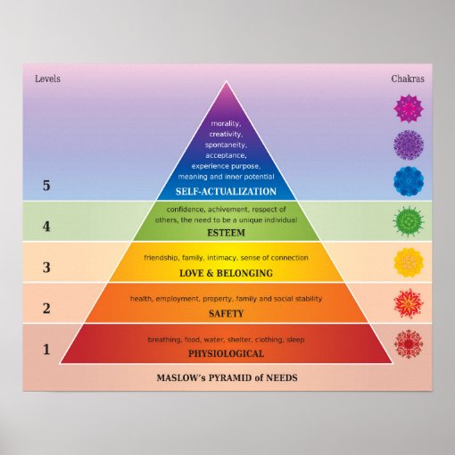 Maslow's Pyramid of Needs Diagram / Chart | Zazzle