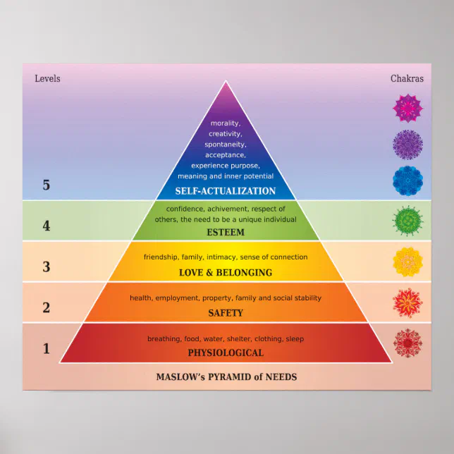 Maslow's Pyramid of Needs Diagram / Chart | Zazzle