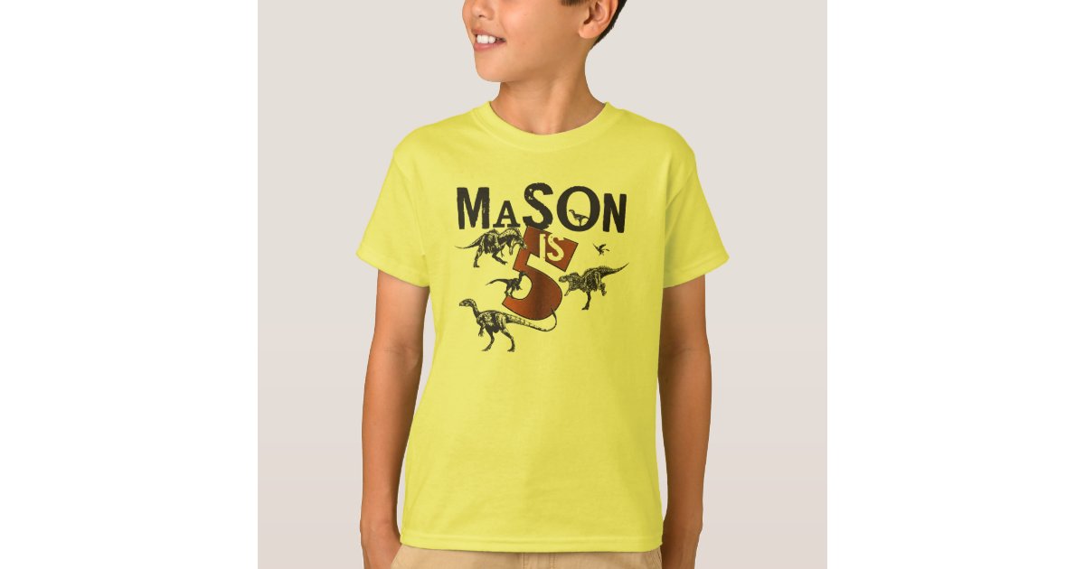 Mason Dinosaur Birthday Shirt | Zazzle