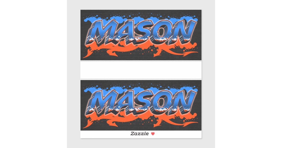 Mason First Name Graffiti Sticker | Zazzle