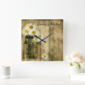 Mason Jar and Daisies Personalized Kitchen Clock | Zazzle